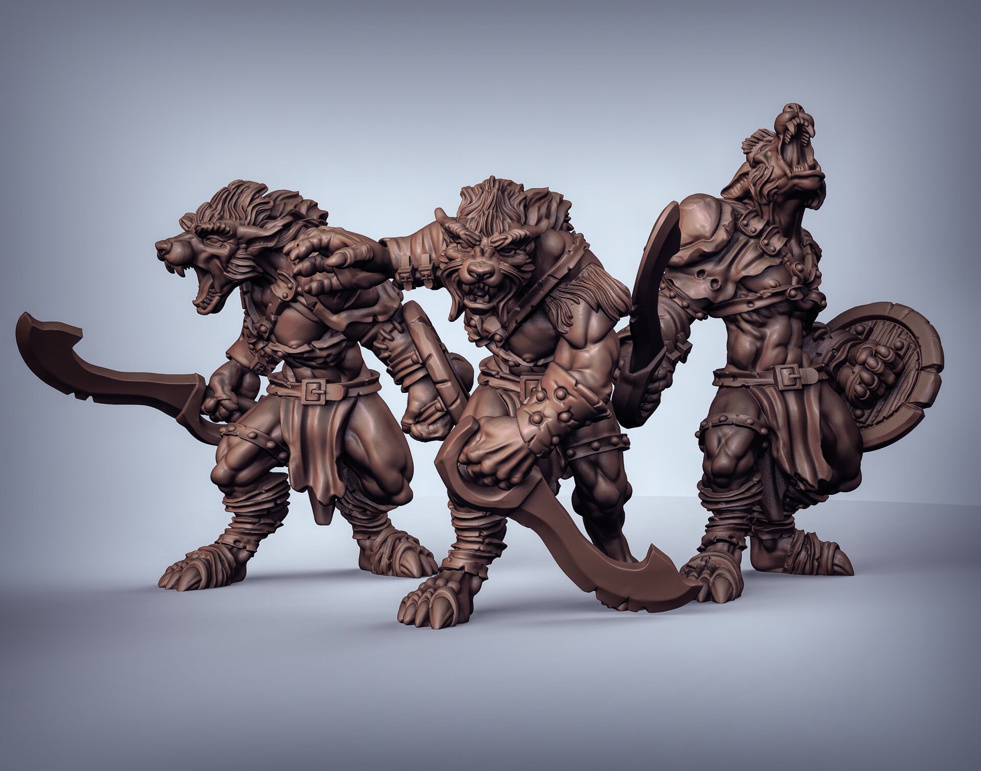 Werewolf Fighter 3D Printed Resin Miniature | Tabletop Role Playing ...