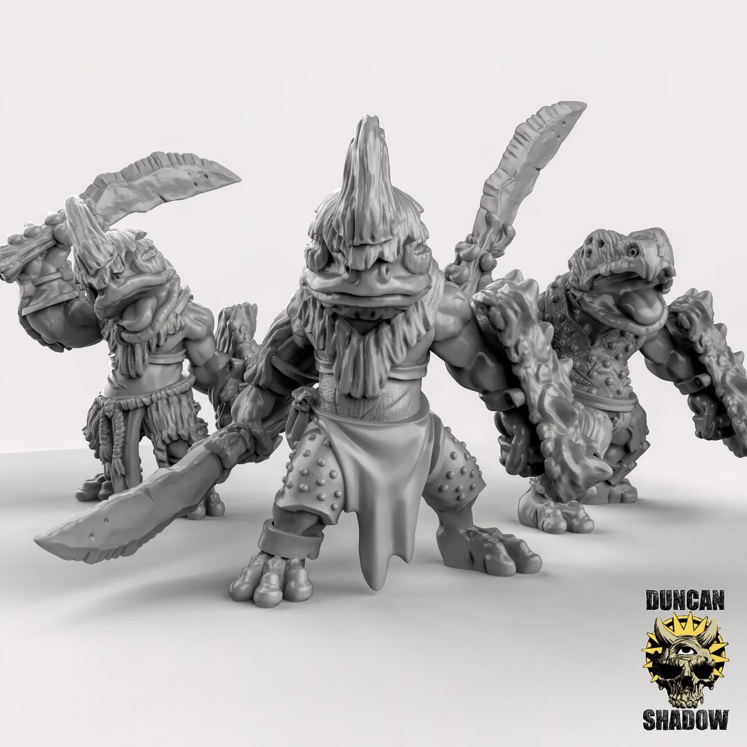Heavy Armoured Frog Folk 3D Printed Resin Miniature Tabletop Role ...