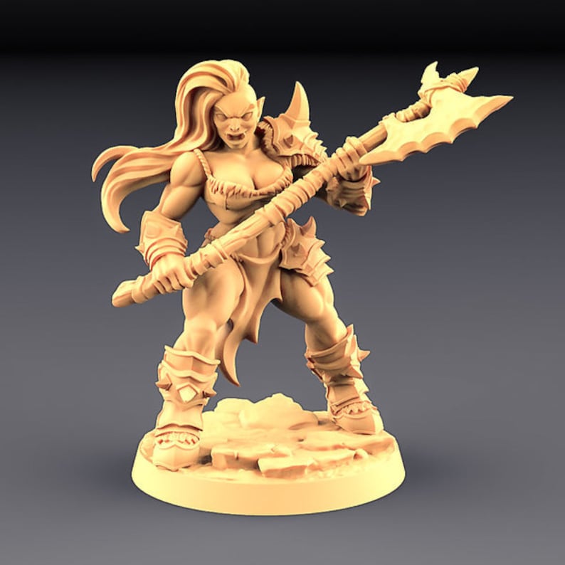 Female Orc Barbarian V2 3D Printed Resin Miniature Tabletop - Etsy