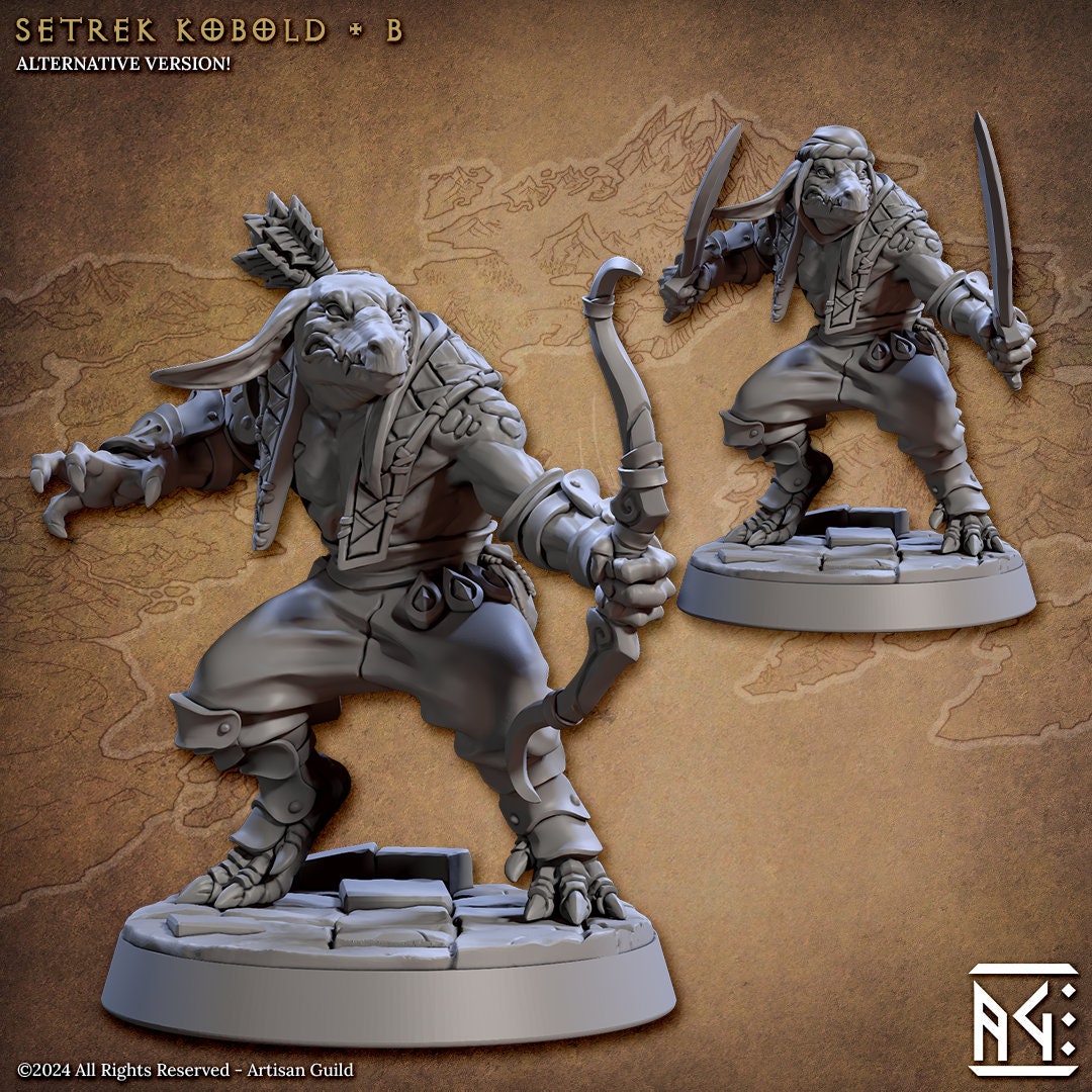 Setrek Kobold V2 25mm Base 3D Printed Resin Miniature Tabletop Role ...
