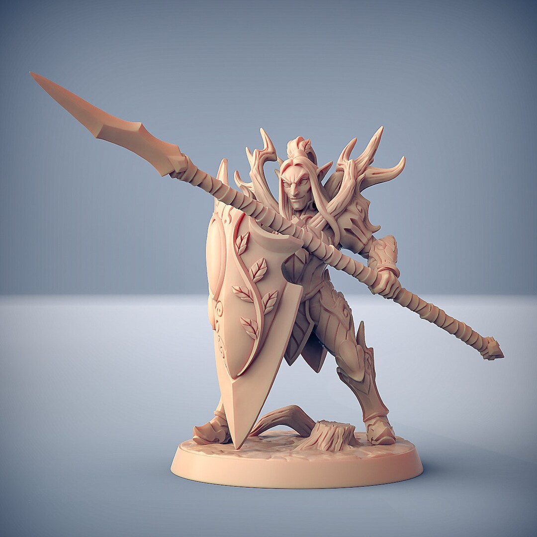 Sylvan Elf Knight V2 3D Printed Resin Miniature Tabletop Role Playing ...