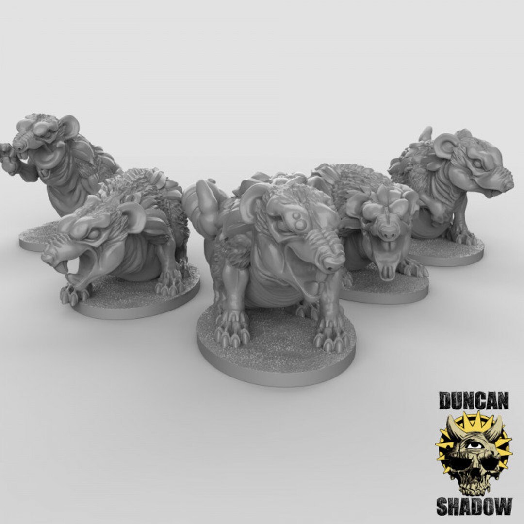 Gutter Rats (25mm Oval) 3D Printed Resin Miniature Set | Tabletop Role ...