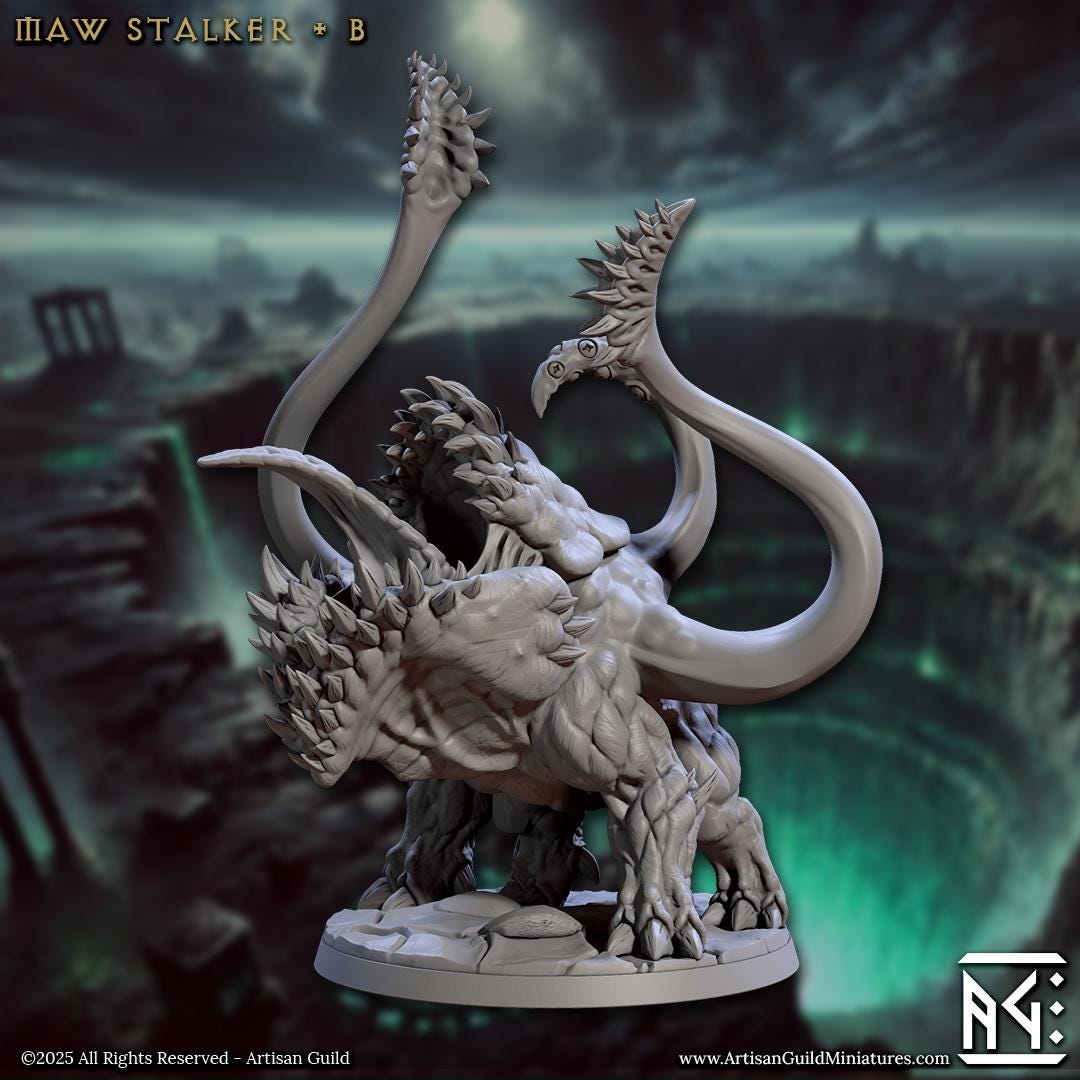 Maw Stalker V2 (50mm Base) 3D Printed Resin Miniature | Tabletop Role ...
