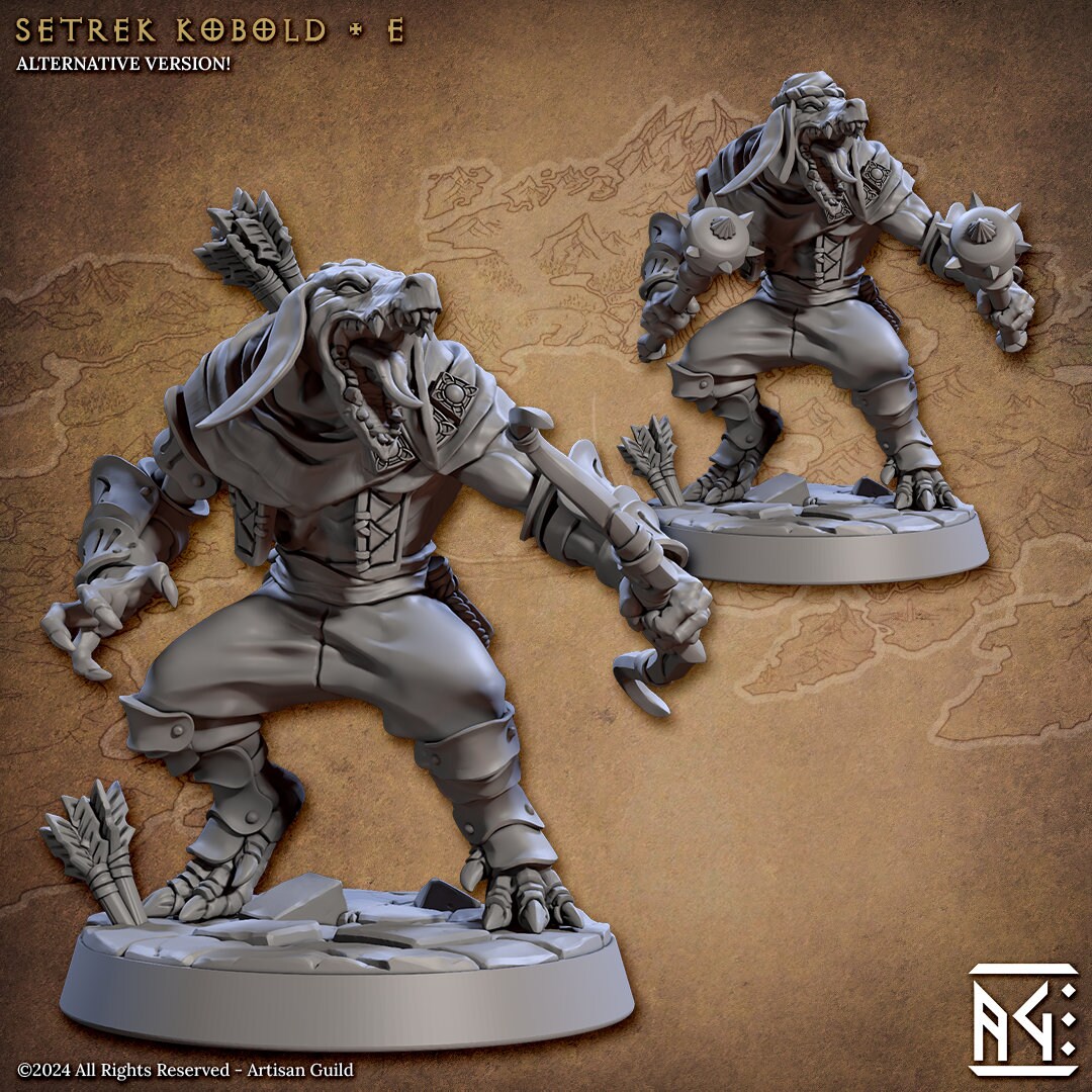 Setrek Kobold V5 (25mm Base) 3D Printed Resin Miniature | Tabletop Role ...