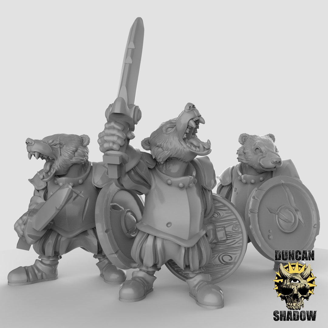 Badger Folk Fighters 3D Printed Resin Miniature | Tabletop Role Playing ...