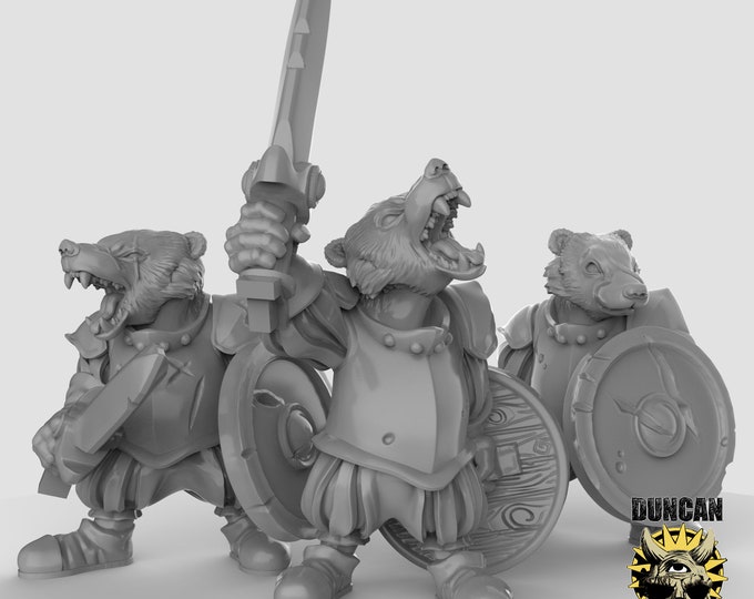28mm Squirrel Fighters Miniatures Set of 3 for Dungeons and Dragons ...
