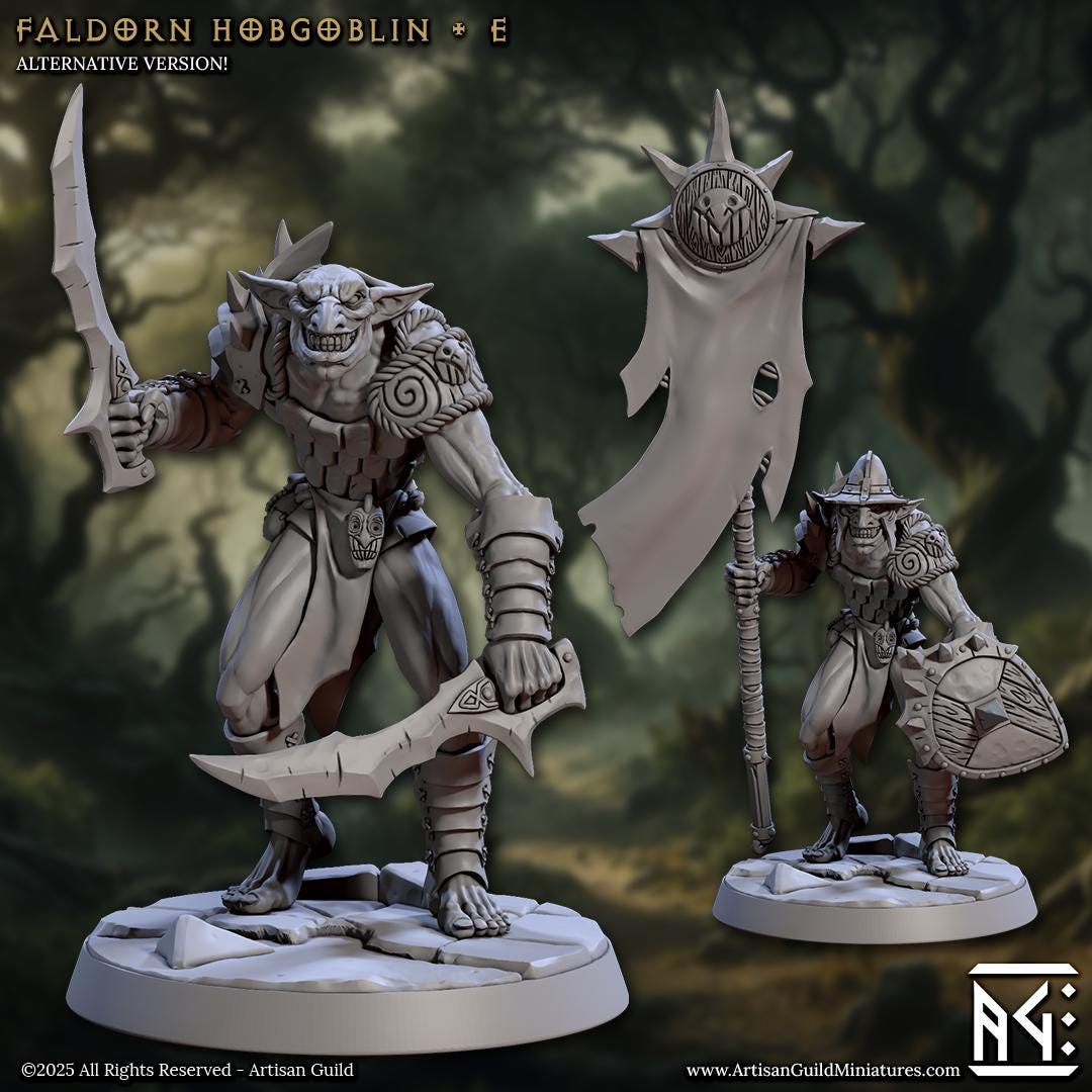Faldorn Hobgoblin V5 (30mm Base) 3D Printed Resin Miniature | Tabletop Role Playing | Dungeons ...