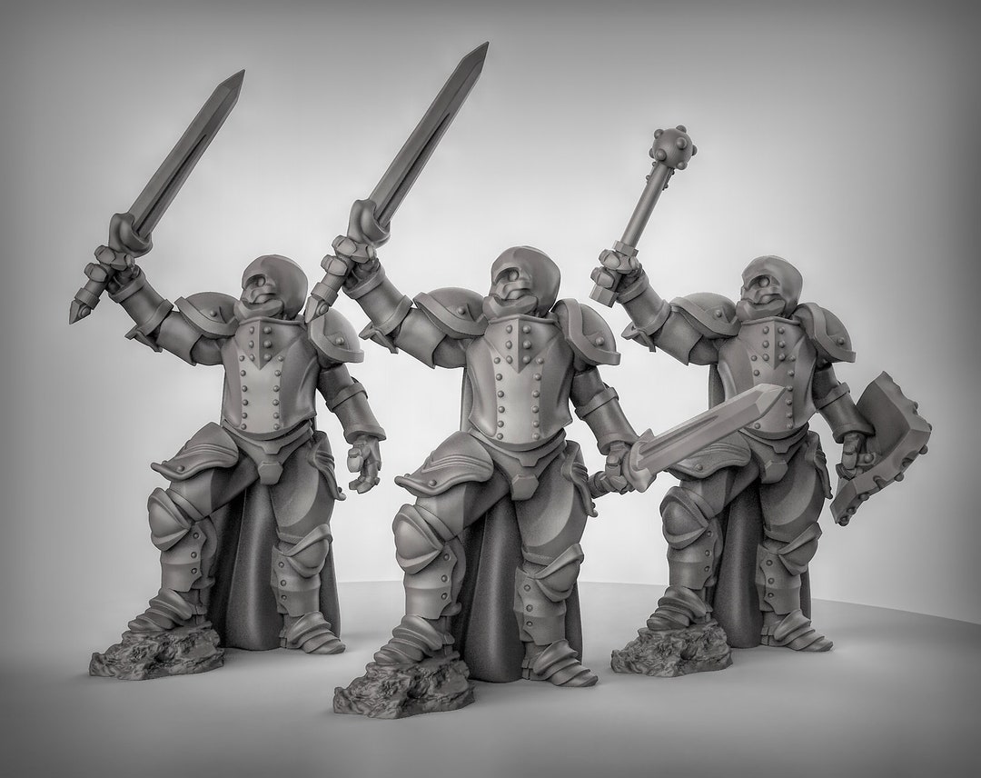 Warforged Fighter 3D Printed Resin Miniature Set V2 | Tabletop Role Playing | Dungeons and ...