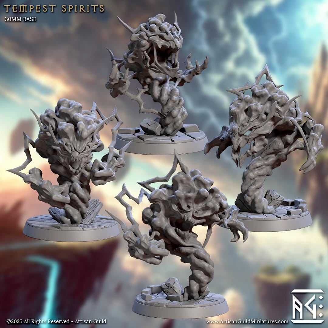 Wind Tempest Elementals (30mm Base) 3D Printed Resin Miniature ...