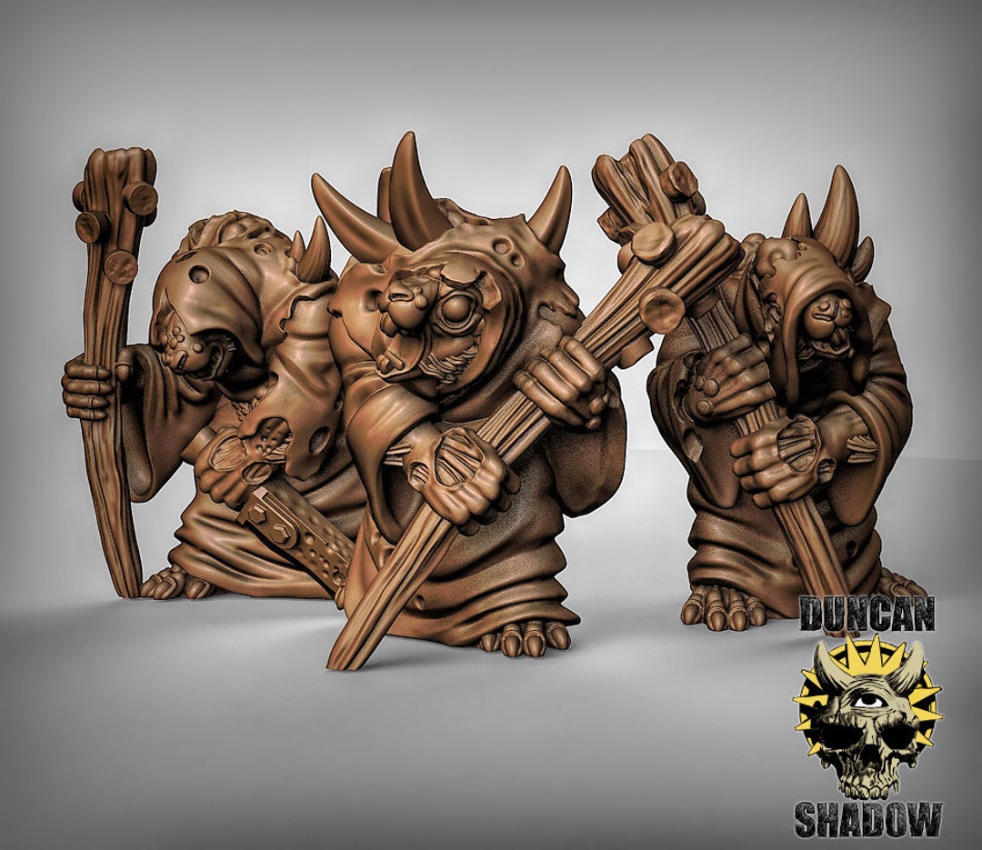 Rat Plague Monks V1 3D Printed Resin Miniature | Tabletop Role Playing ...