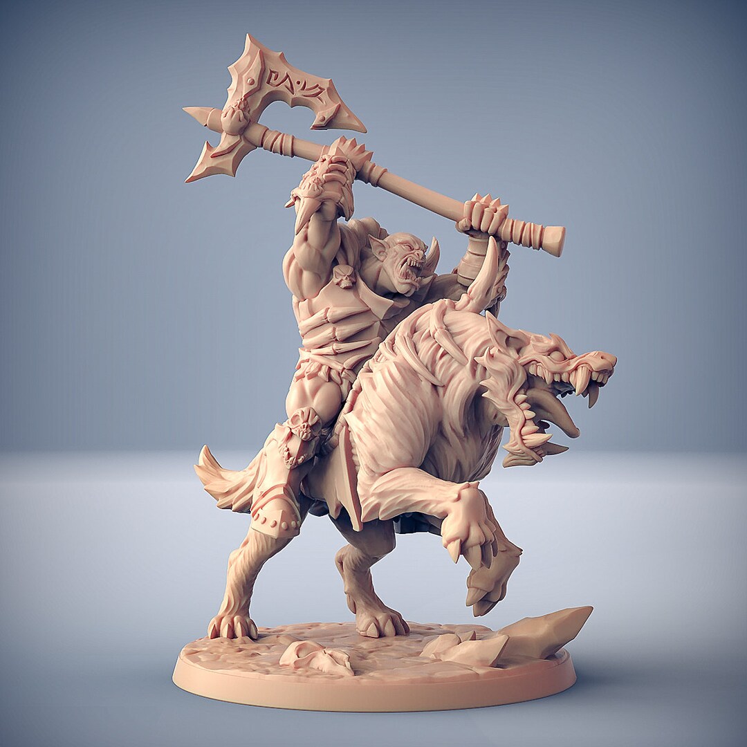 Frost Metal Worg Rider V1 3D Printed Resin Miniature | Tabletop Role ...