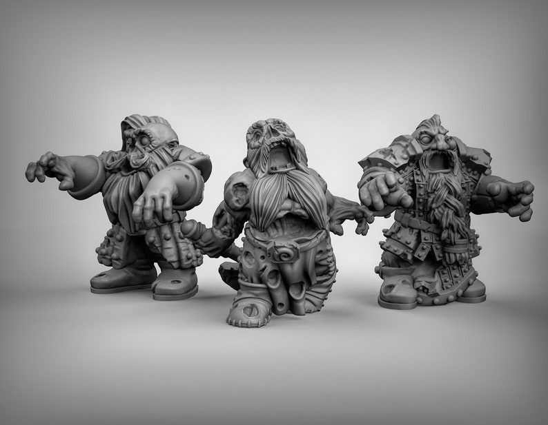 Zombie Dwarves 3D Printed Resin Miniature Tabletop Role - Etsy