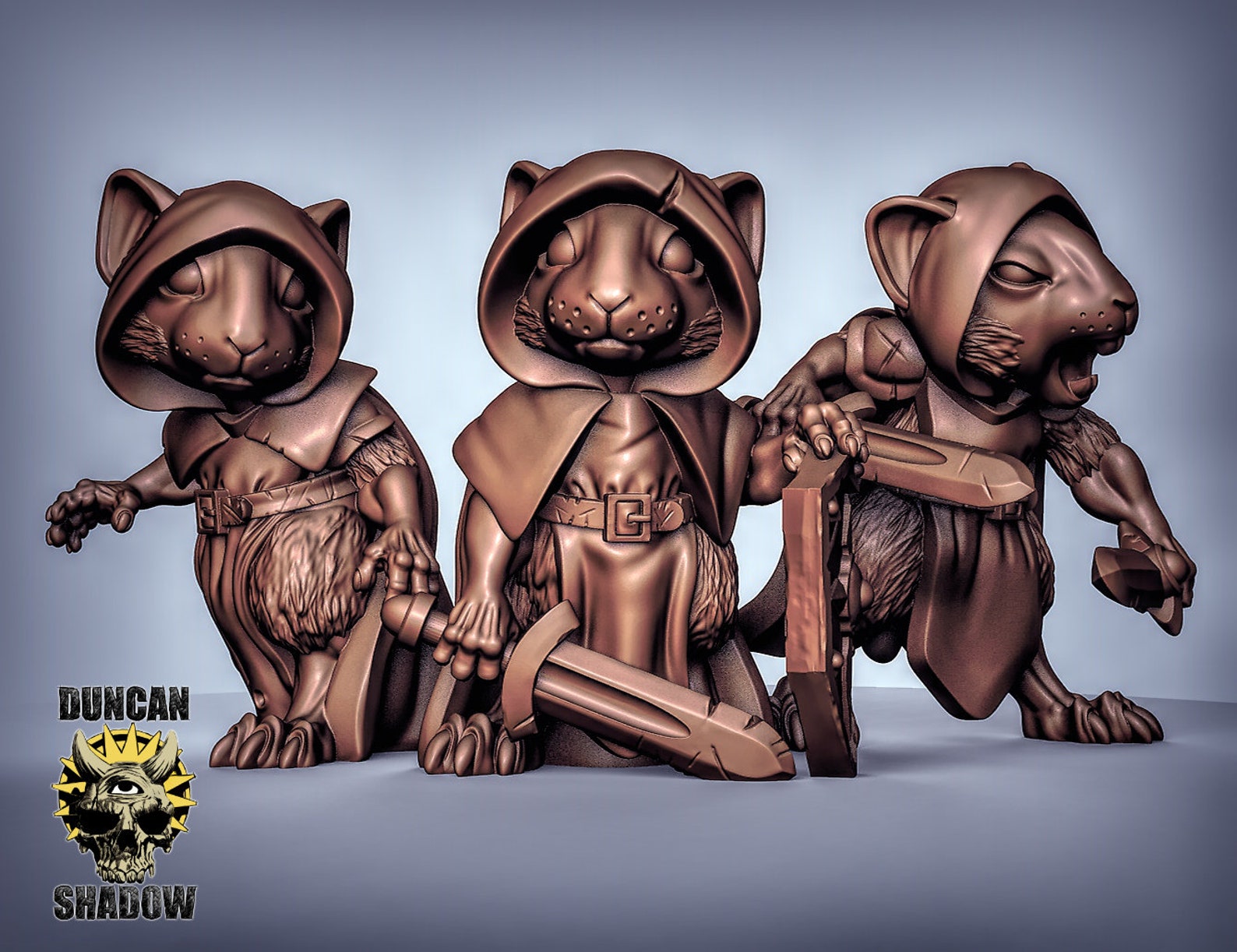 Mouse Rangers 3D Printed Resin Miniature | Tabletop Role Playing ...