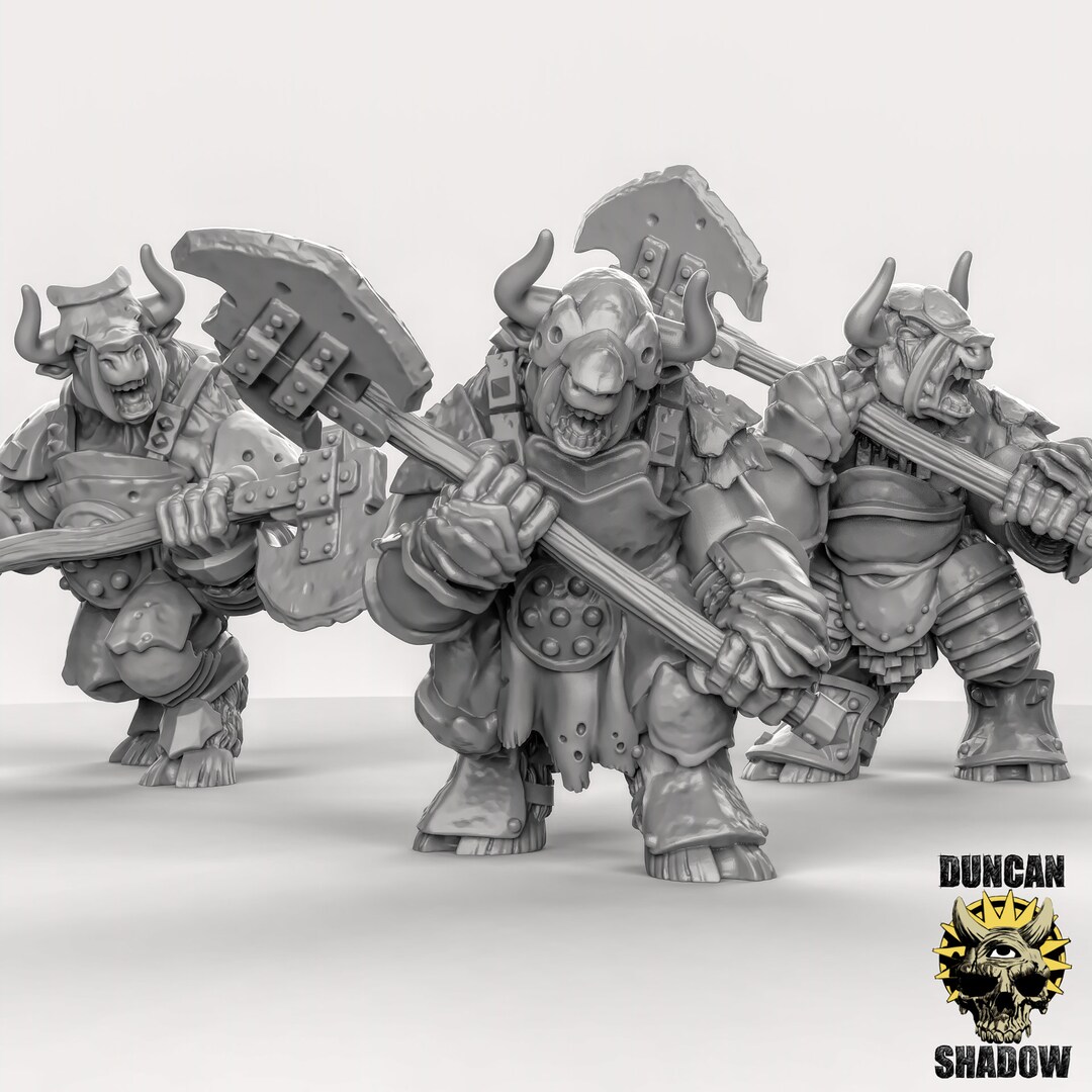 Armored Minotaur 3D Printed Resin Miniature | Tabletop Role Playing ...