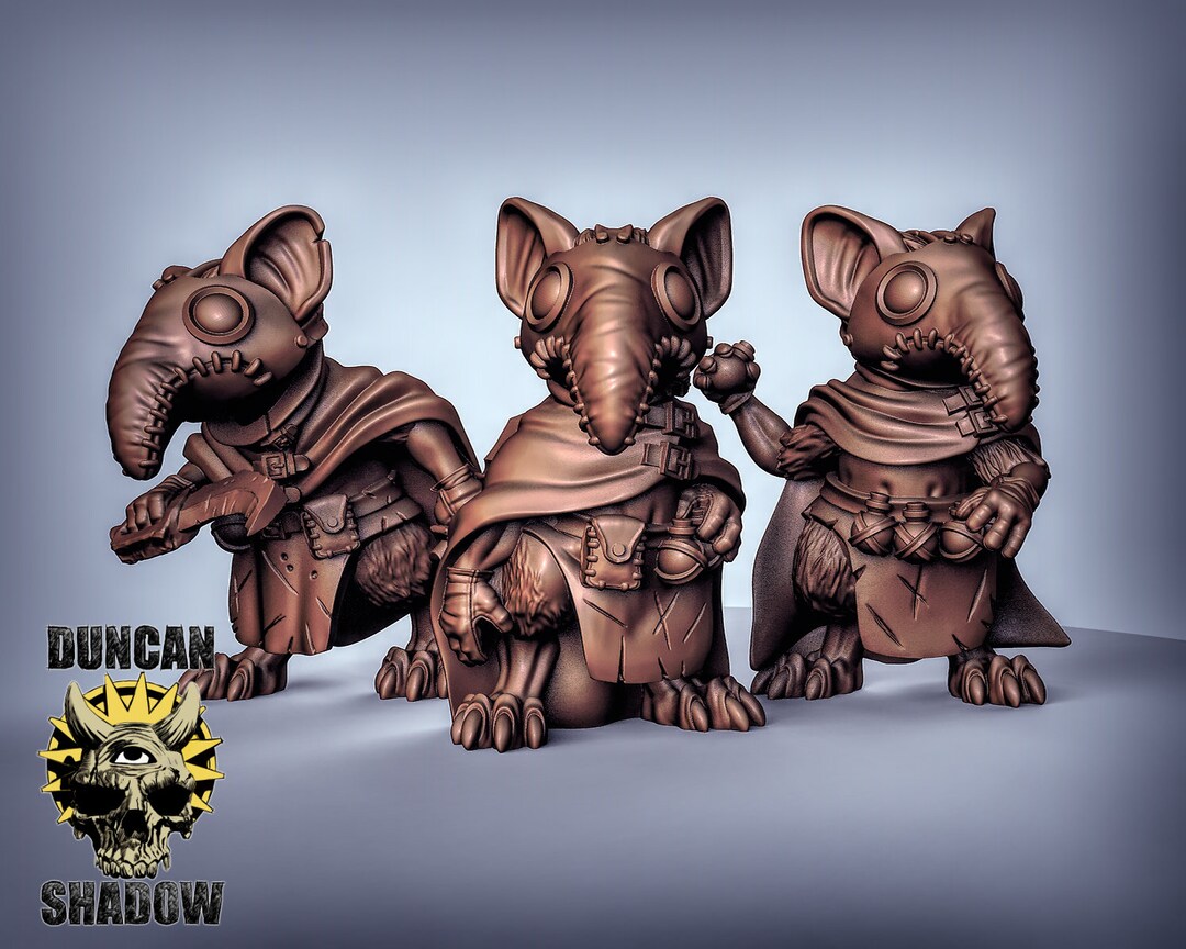 Mouse Plague Doctors 3D Printed Resin Miniature | Tabletop Role Playing ...