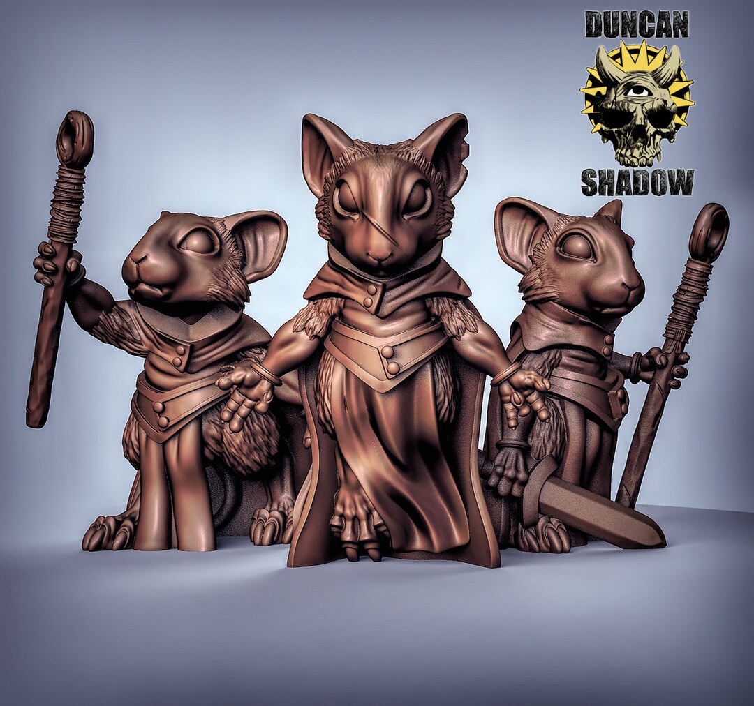 Mouse Mages 3D Printed Resin Miniature | Tabletop Role Playing ...