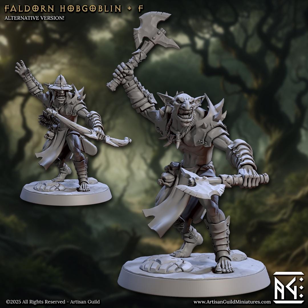 Faldorn Hobgoblin V6 (30mm Base) 3D Printed Resin Miniature | Tabletop Role Playing | Dungeons ...
