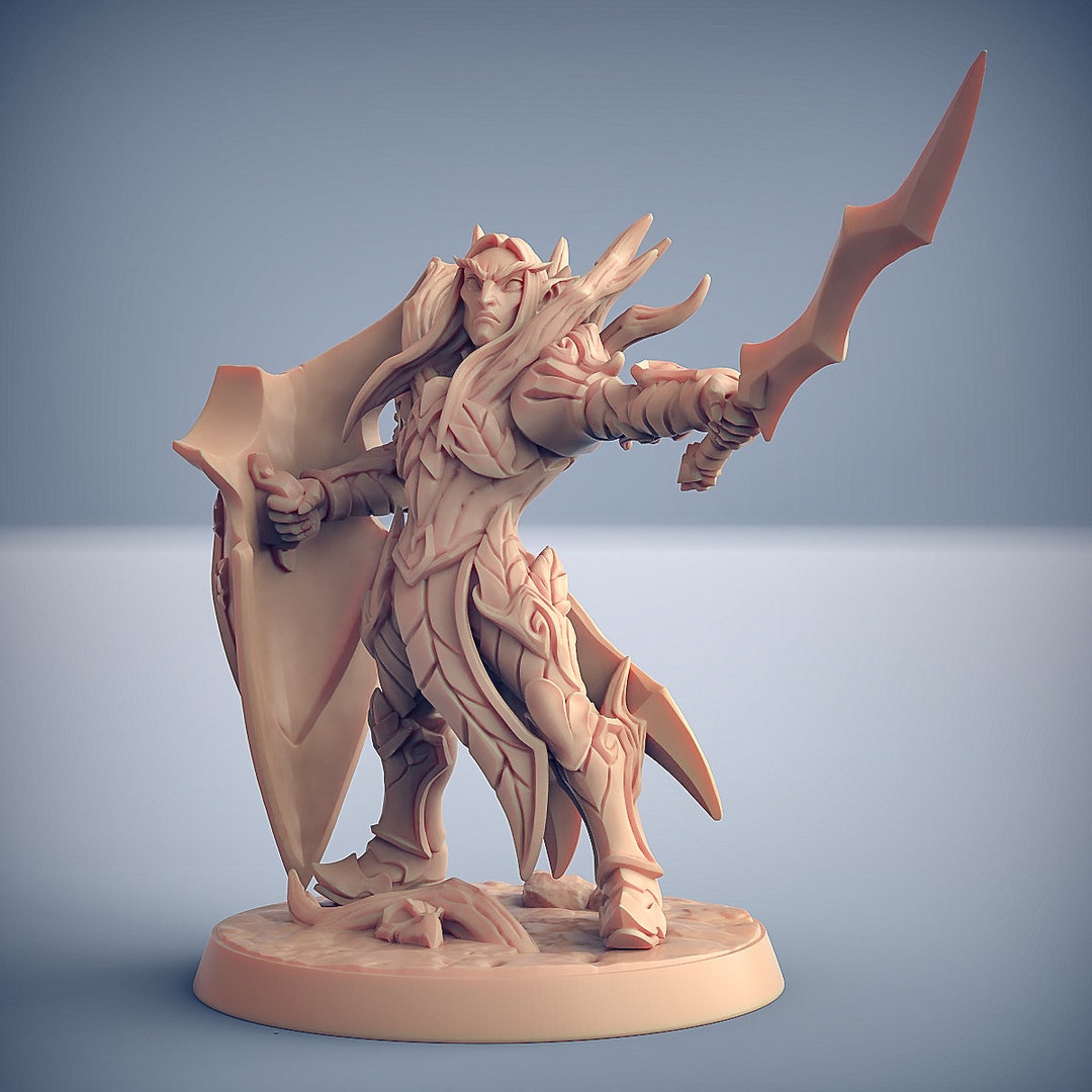 Sylvan Elf Knight V3 3D Printed Resin Miniature | Tabletop Role Playing ...