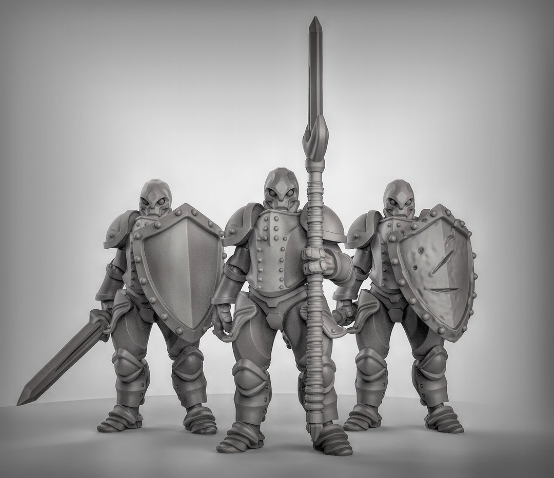 Warforged Fighter 3D Printed Resin Miniature Set V1 | Tabletop Role ...