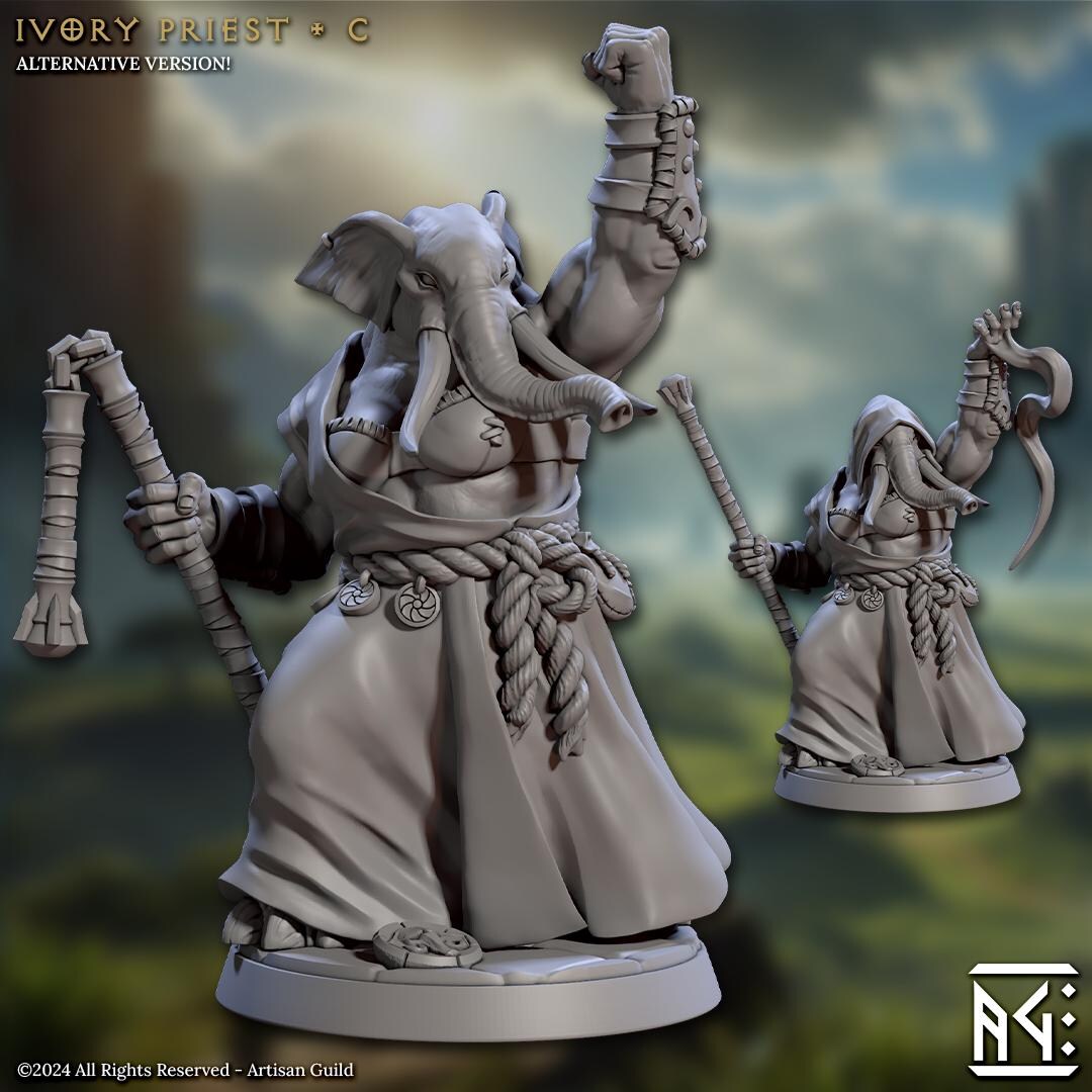 Ivory Priest V3 Elephorim Order (30mm Base)3d Printed Resin Miniature ...