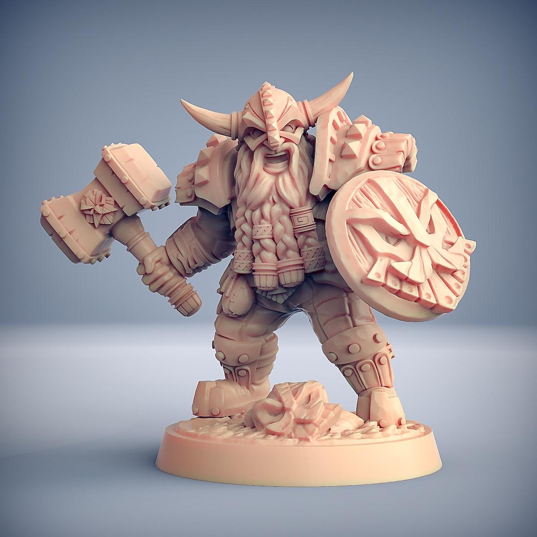 Dwarven Defender V1 3D Printed Resin Miniature | Tabletop Role Playing ...