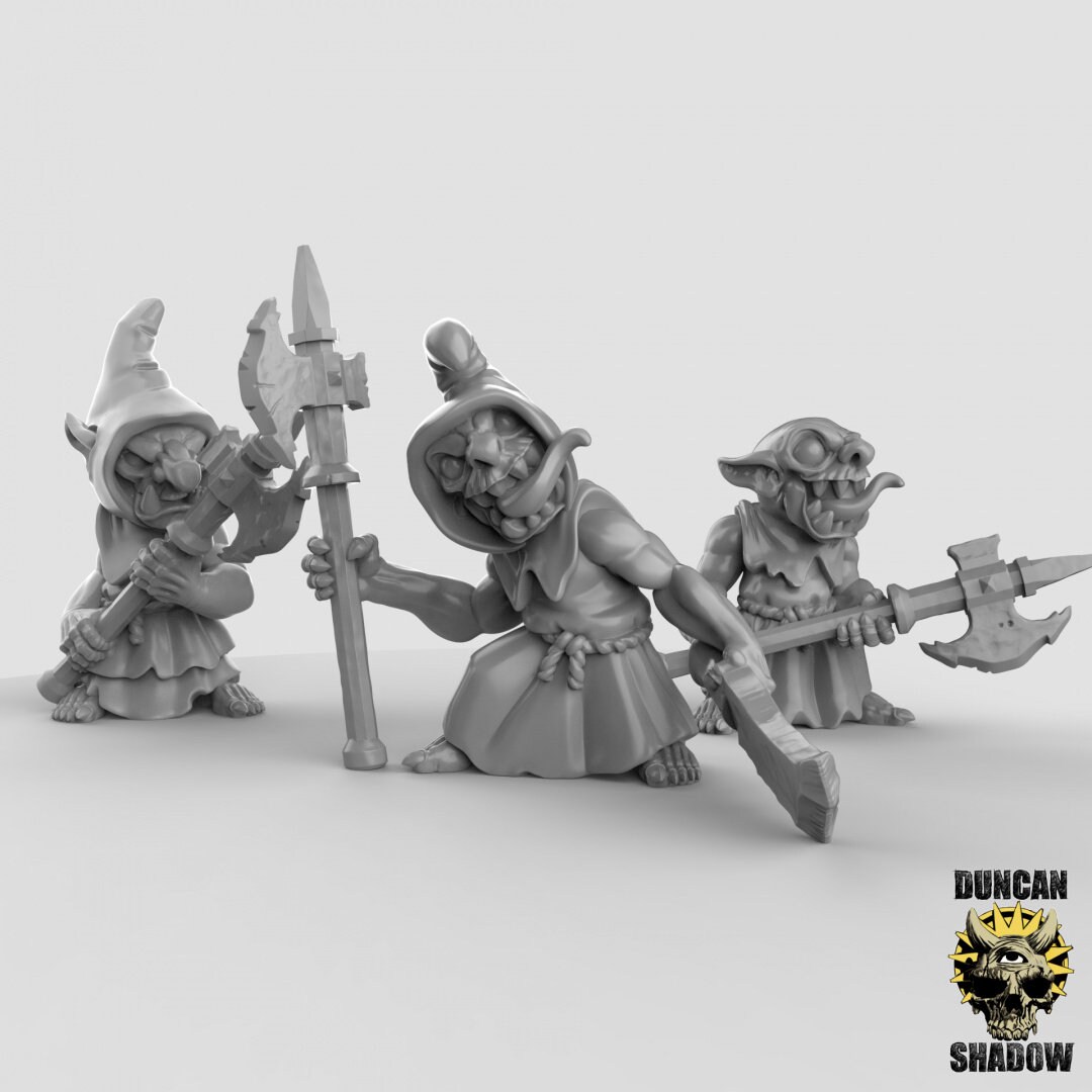 Night Goblins With Halberds 3D Printed Resin Miniature | Tabletop Role ...