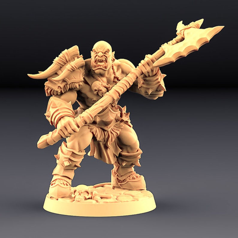 Male Orc Barbarian V1 3D Printed Resin Miniature Tabletop - Etsy
