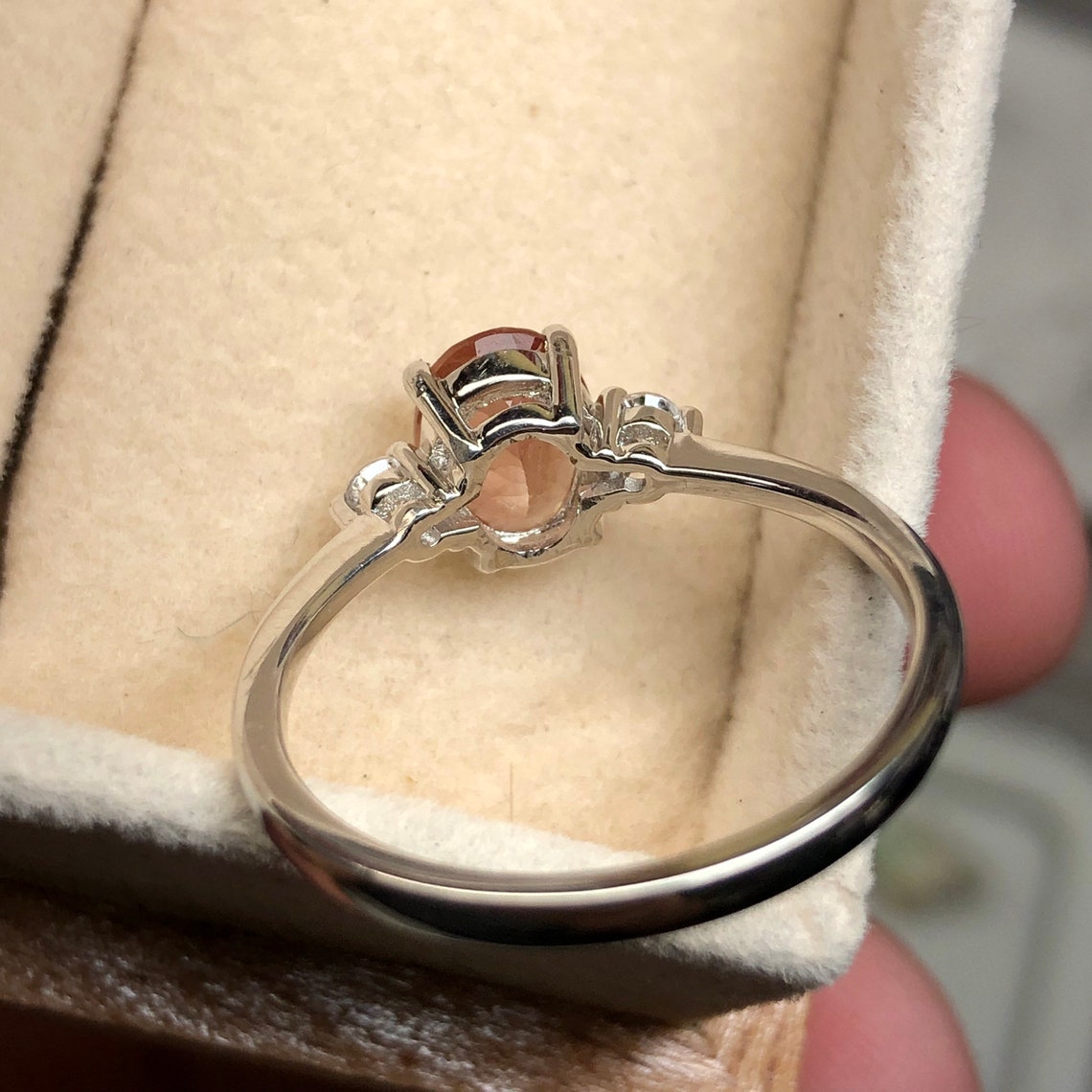Sunstone Iapetus V. 2 // Oval Cut Gemstone Ring | Accented Oval Ring ...
