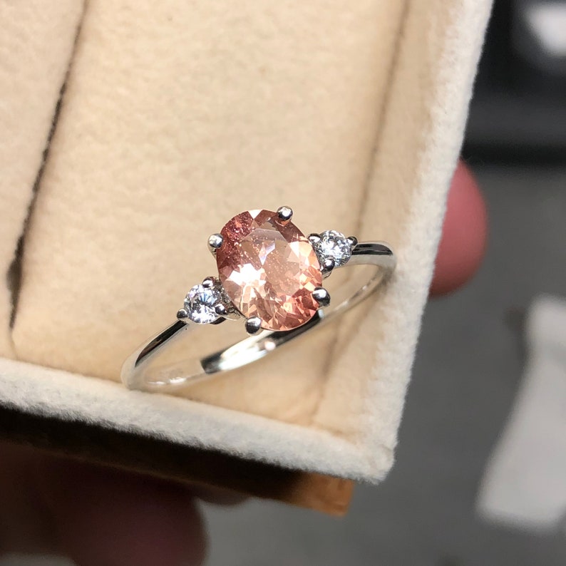 Sunstone Iapetus V. 2 // Oval Cut Gemstone Ring | Accented Oval Ring ...