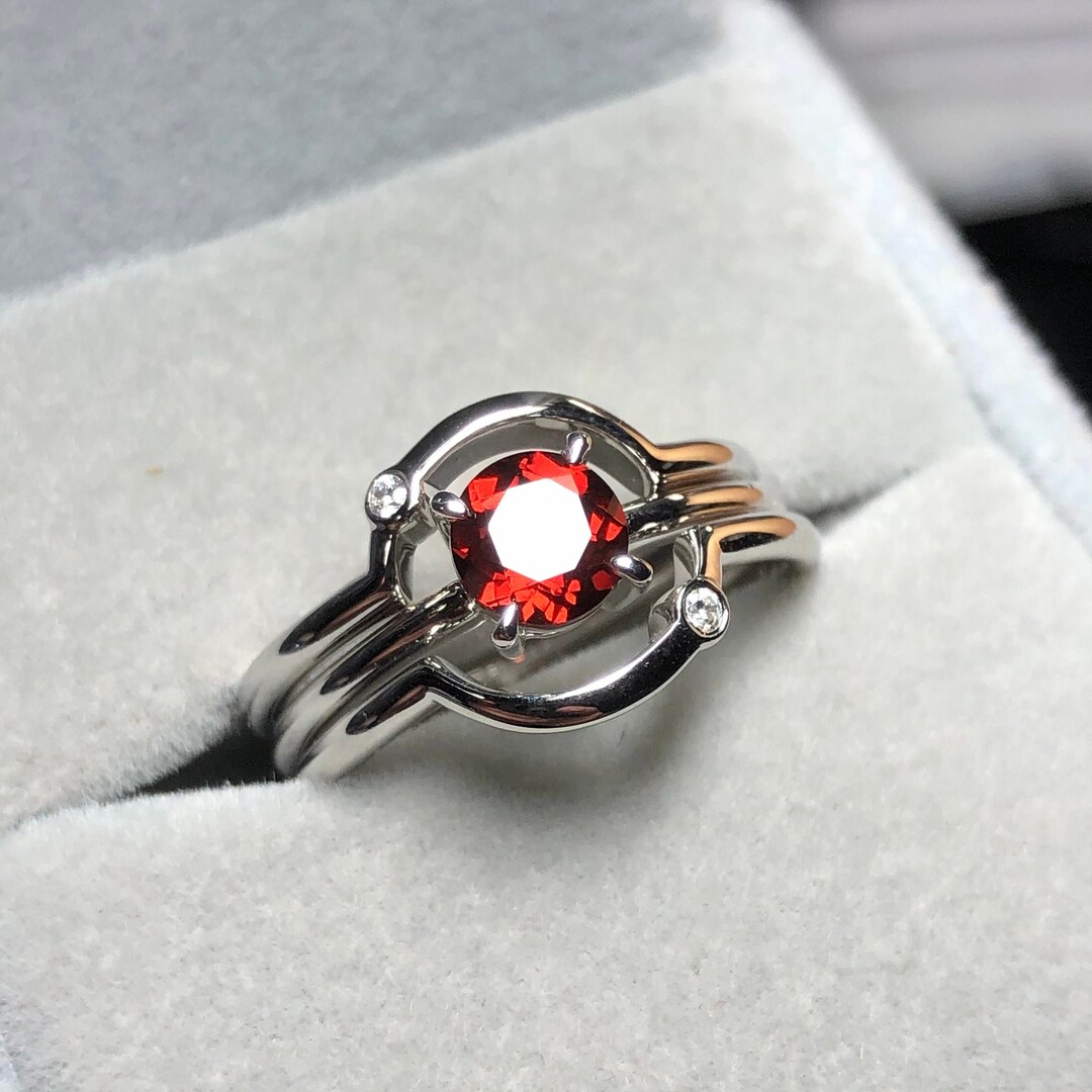 Mars // Garnet Mars Ring Set | Planet Ring | Astronomy Ring | Space ...