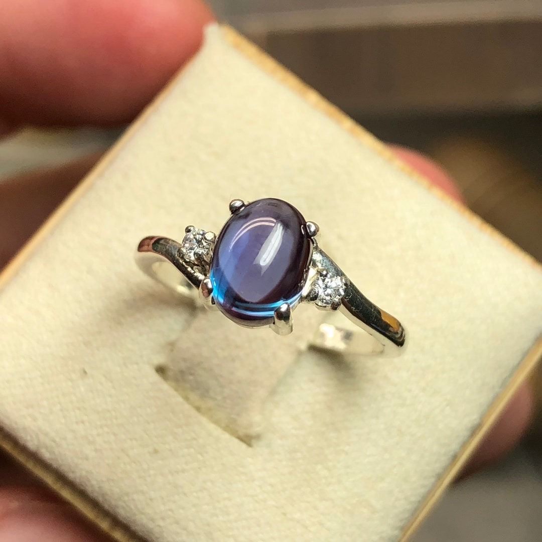 Iapetus V2.5 // Oval Alexandrite Ring | Alexandrite Cabochon Ring ...