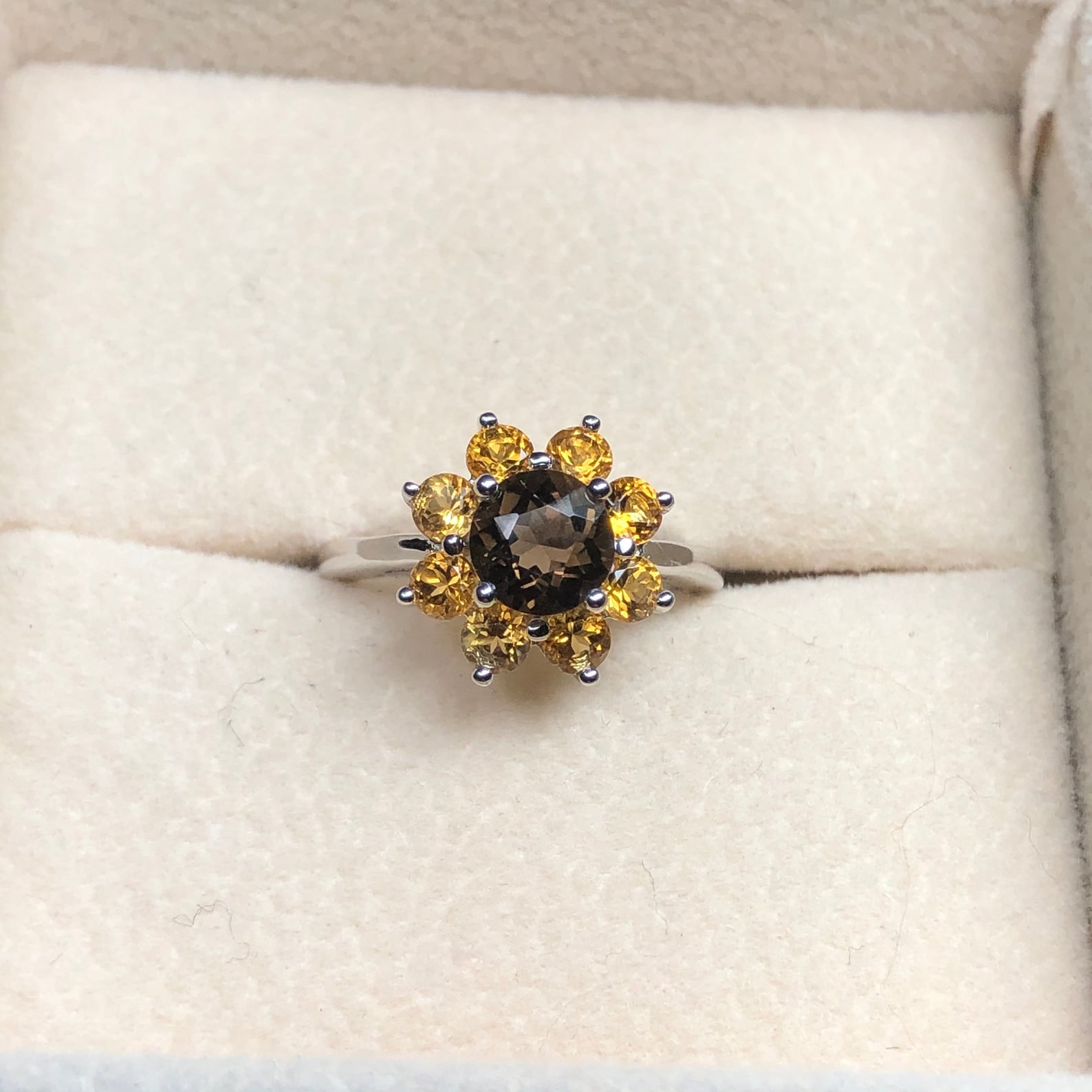 The Sunflower // Sunflower Ring | Sunflower Engagement Ring | Sterling ...