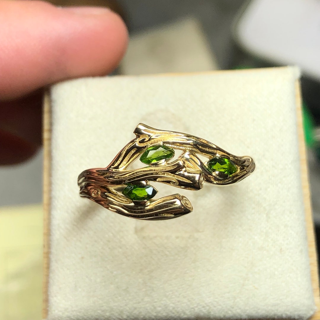 Galadriel // Tree Branch Ring | Green Tourmaline Ring | LOTR Inspired ...