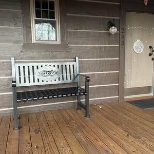 Custom Metal Welcome Bench - Etsy