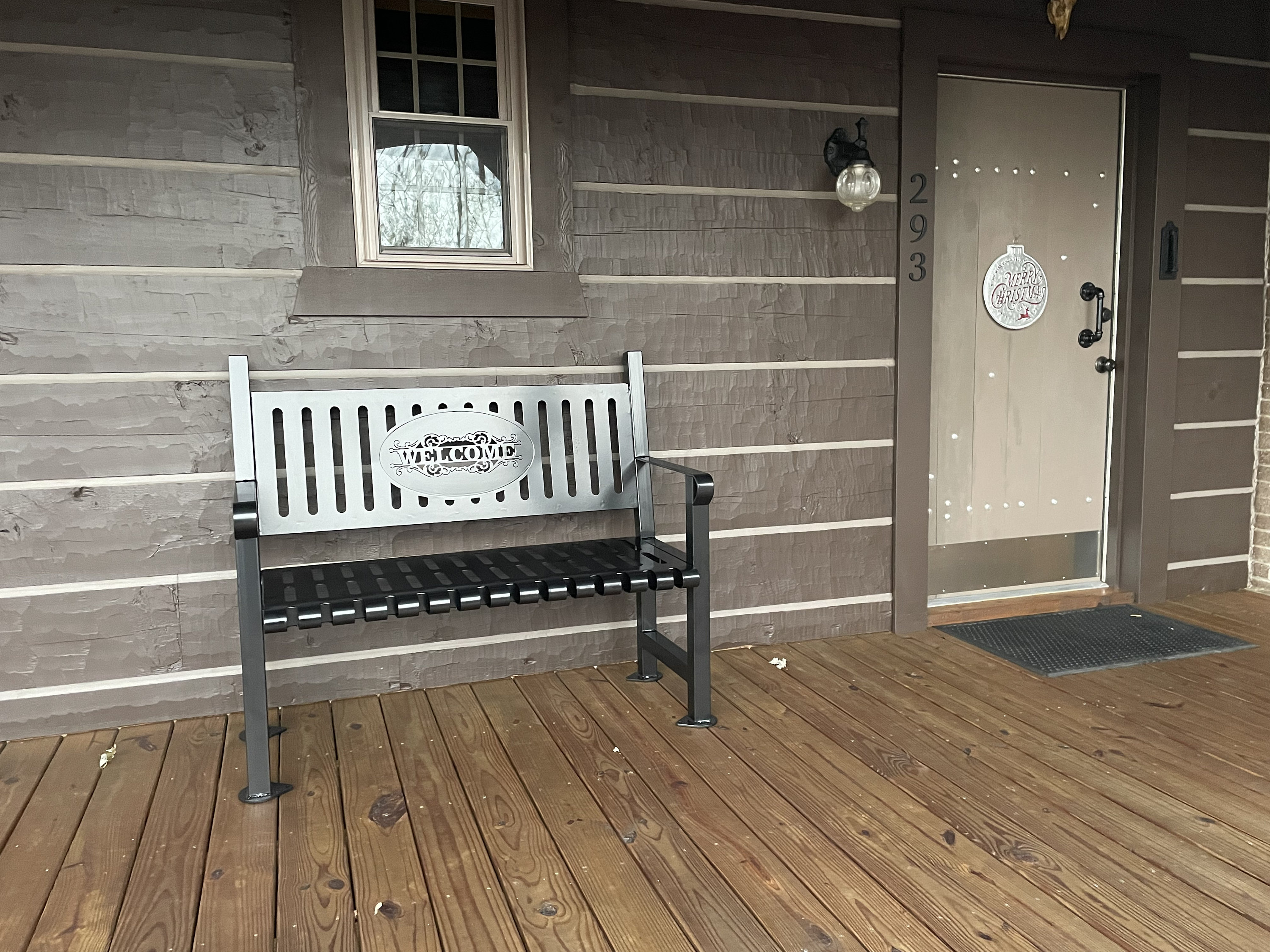 Custom Metal Welcome Bench - Etsy