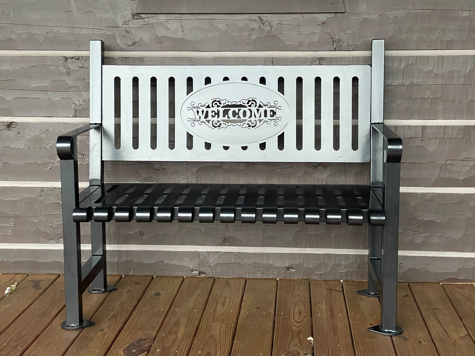 Custom Metal Welcome Bench - Etsy