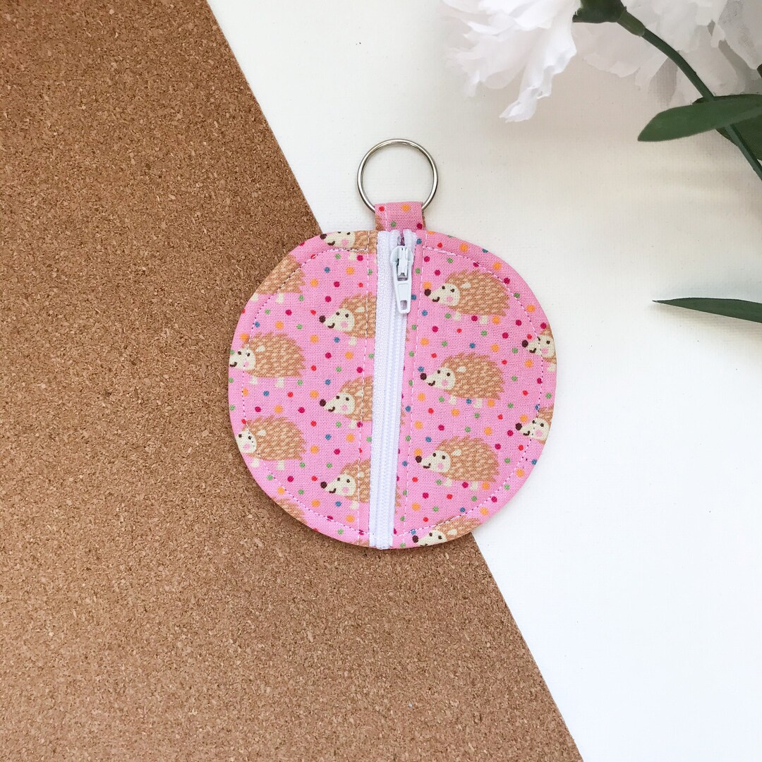 Earbud Pouch Hedgehog Porcupine // Circle Zipper Face Mask Pouch ...