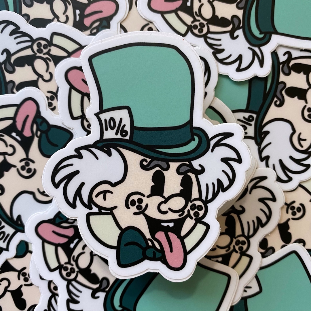 Mad Hatter Sticker Disney Retro Vintage Rubberhose Style - Etsy