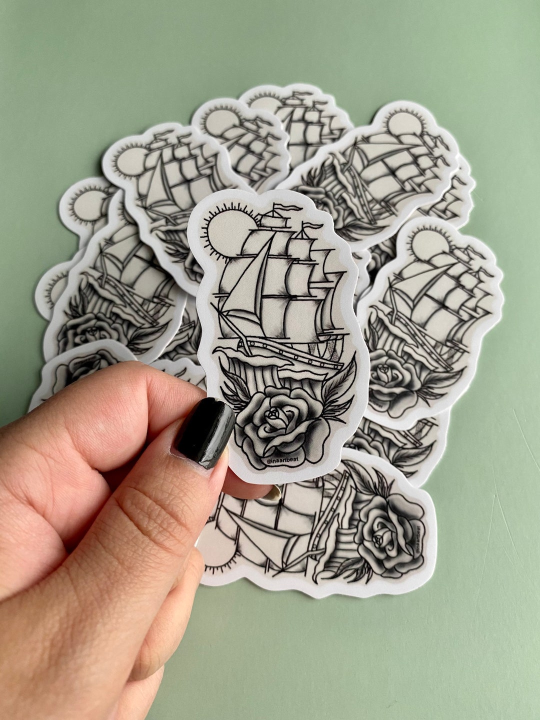 Clipper Ship | White Vinyl Removable Sticker - Etsy