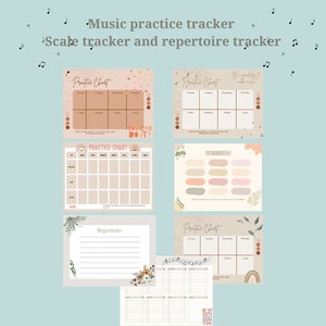 Music Practice Tracker Scale Tracker Repertoire List Piano Lesson Music ...