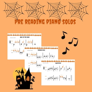 Pre Reading Halloween Piano Solos Piano Solos for Kids Sheet Music for ...