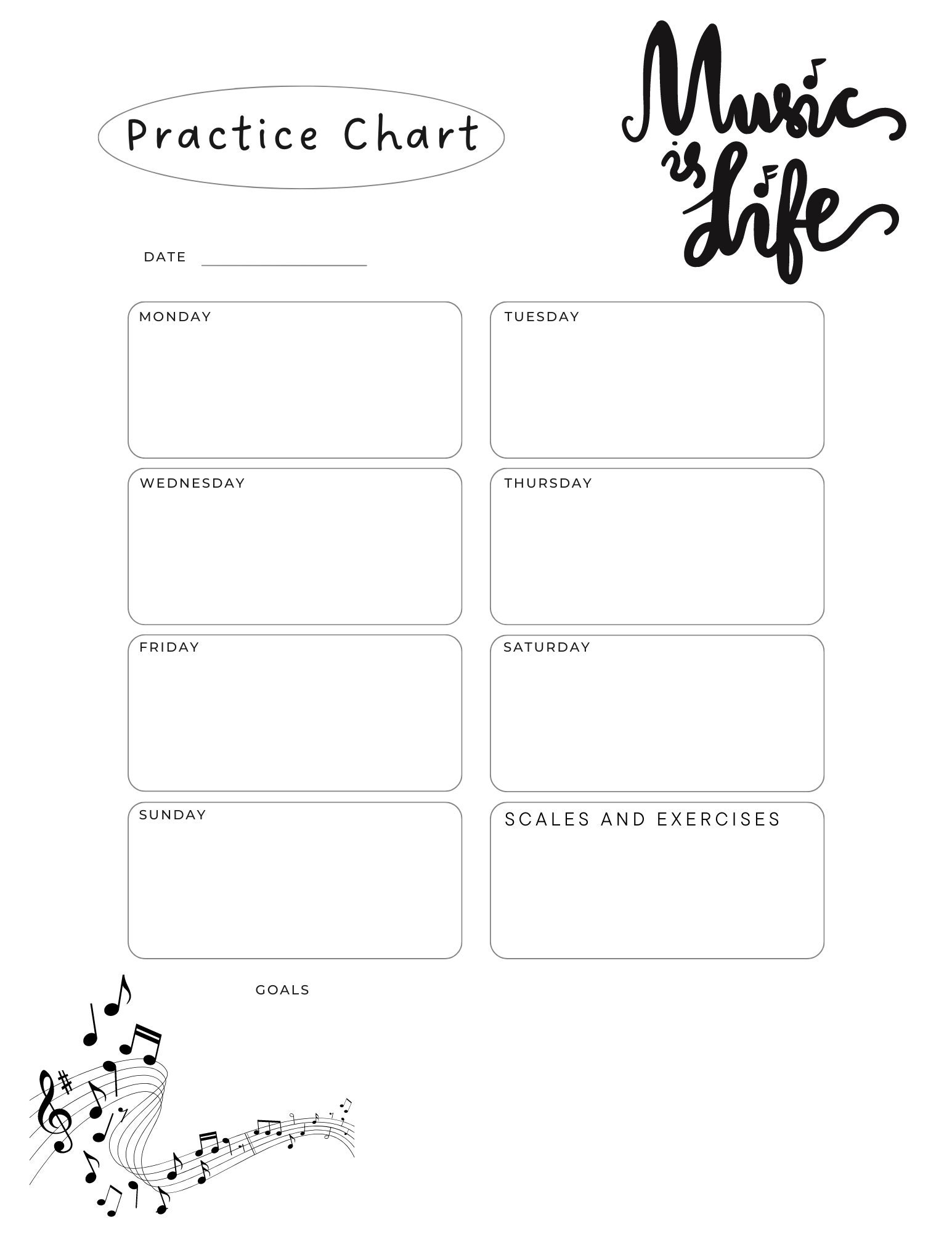 Music Practice Charts Practice Tracker Music Lesson Piano Lesson Piano ...