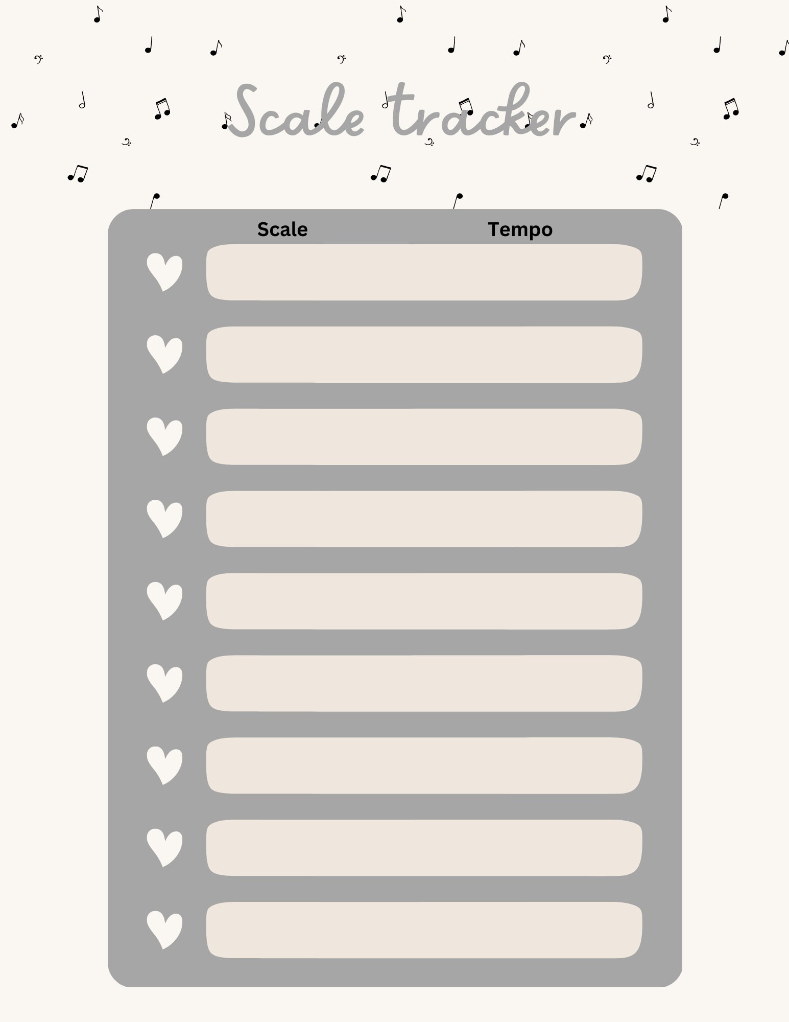 Piano Practice Charts Weekly Piano Lessons Music Lessons Practice ...