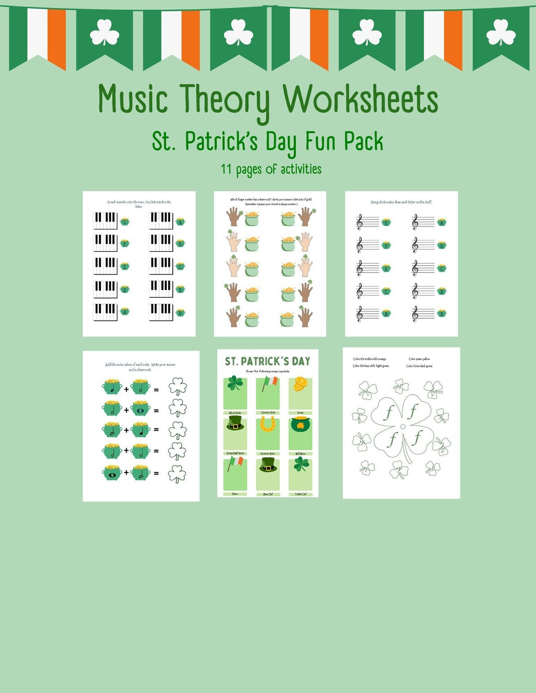 St. Patrick's Day Music Worksheets Music Theory Worksheets Music ...