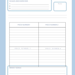 Music Assignment Sheets Piano Lessons Music Lessons Teacher Printable ...