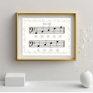 Music Notes Classroom Decor Printable Wall Art Homeschool Room Piano ...