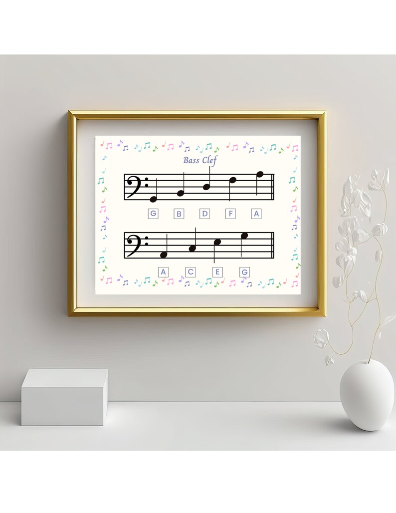 Music Notes Classroom Decor Printable Wall Art Homeschool Room Piano ...