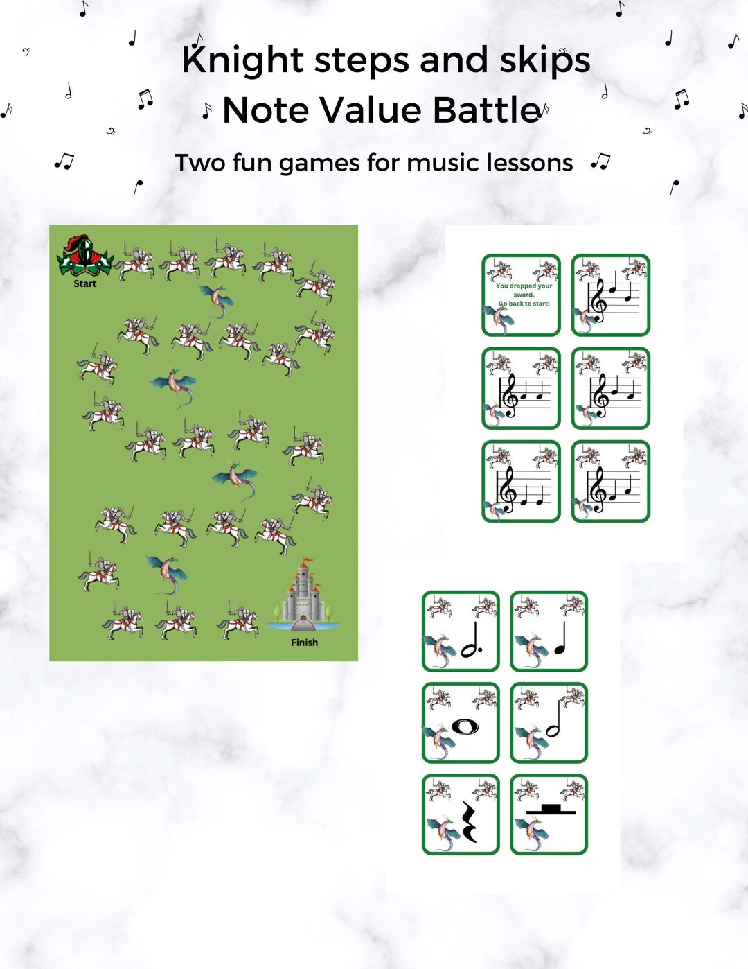 Note Value Battle Rhythm Game Piano Game Music Game Piano Lessons ...