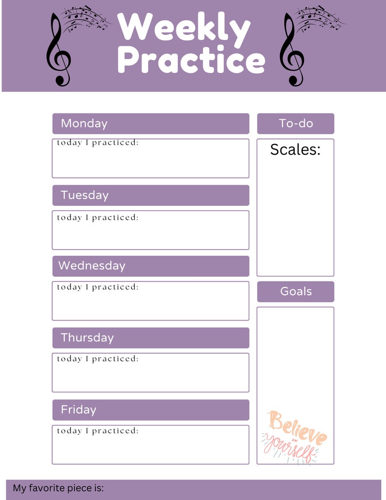 Music Assignment Sheets Piano Lessons Music Lessons Teacher Printable ...