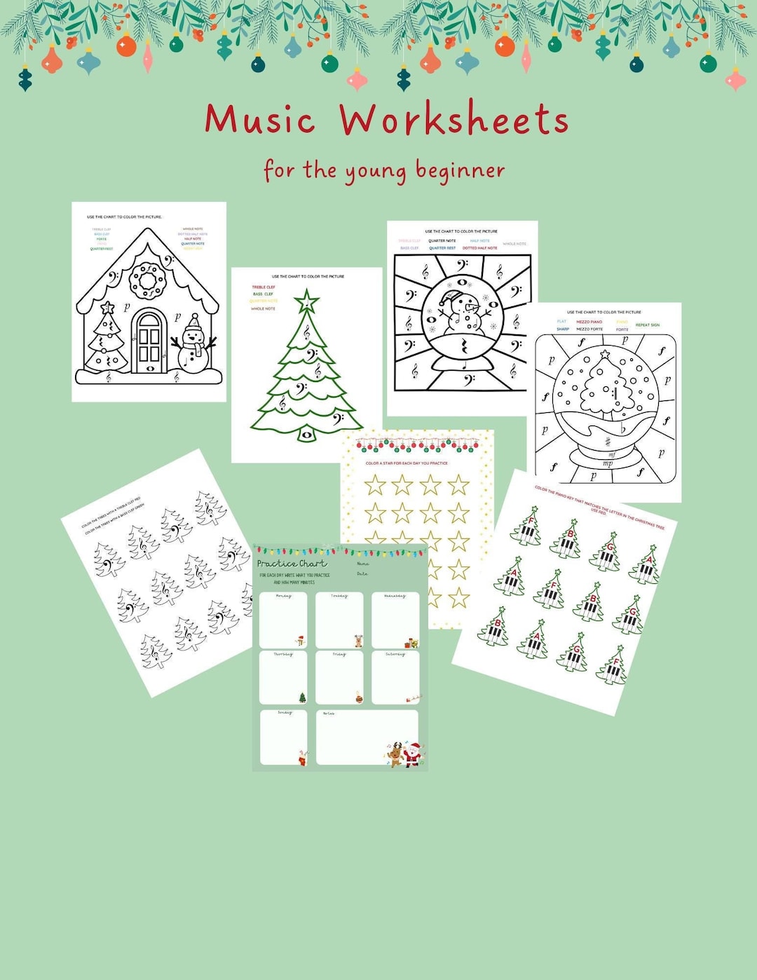 Christmas Music Worksheets Coloring Worksheets Piano Worksheets ...